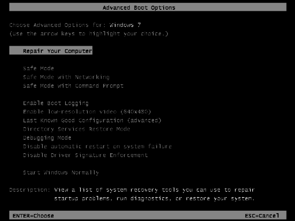 Advanced Boot Options for Windows - POS-X