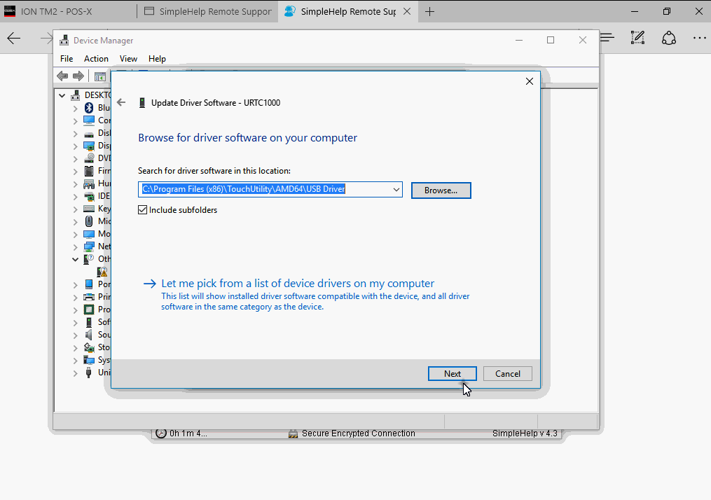 Issues installing Touch Utility in Windows 10 64bit. - POS-X