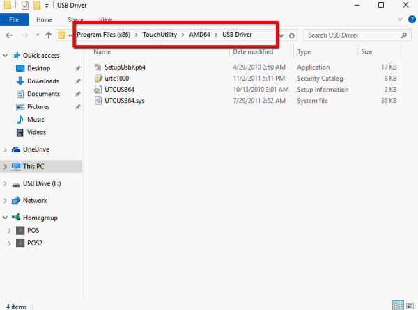 Issues installing Touch Utility in Windows 10 64bit. - POS-X