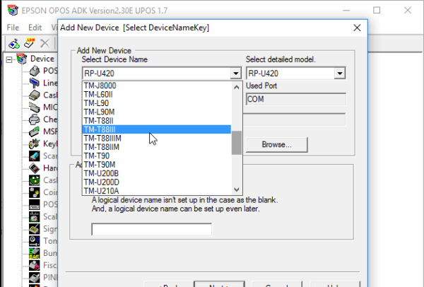 Using Epson OPOS with POS-X Thermal Printer - POS-X