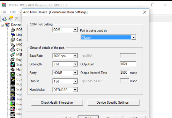 Using Epson OPOS with POS-X Thermal Printer - POS-X